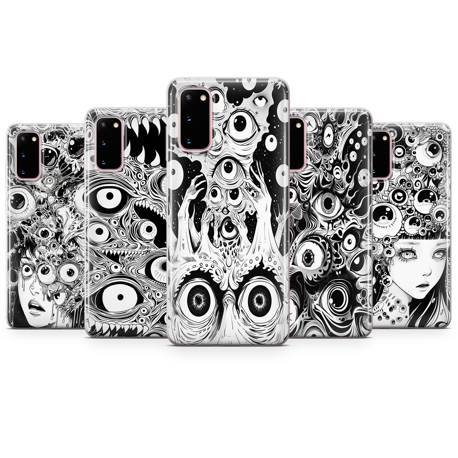 MANGA Art HORROR PSYCHEDELIC Eye Phone Case Cover for Pixel Samsung ...