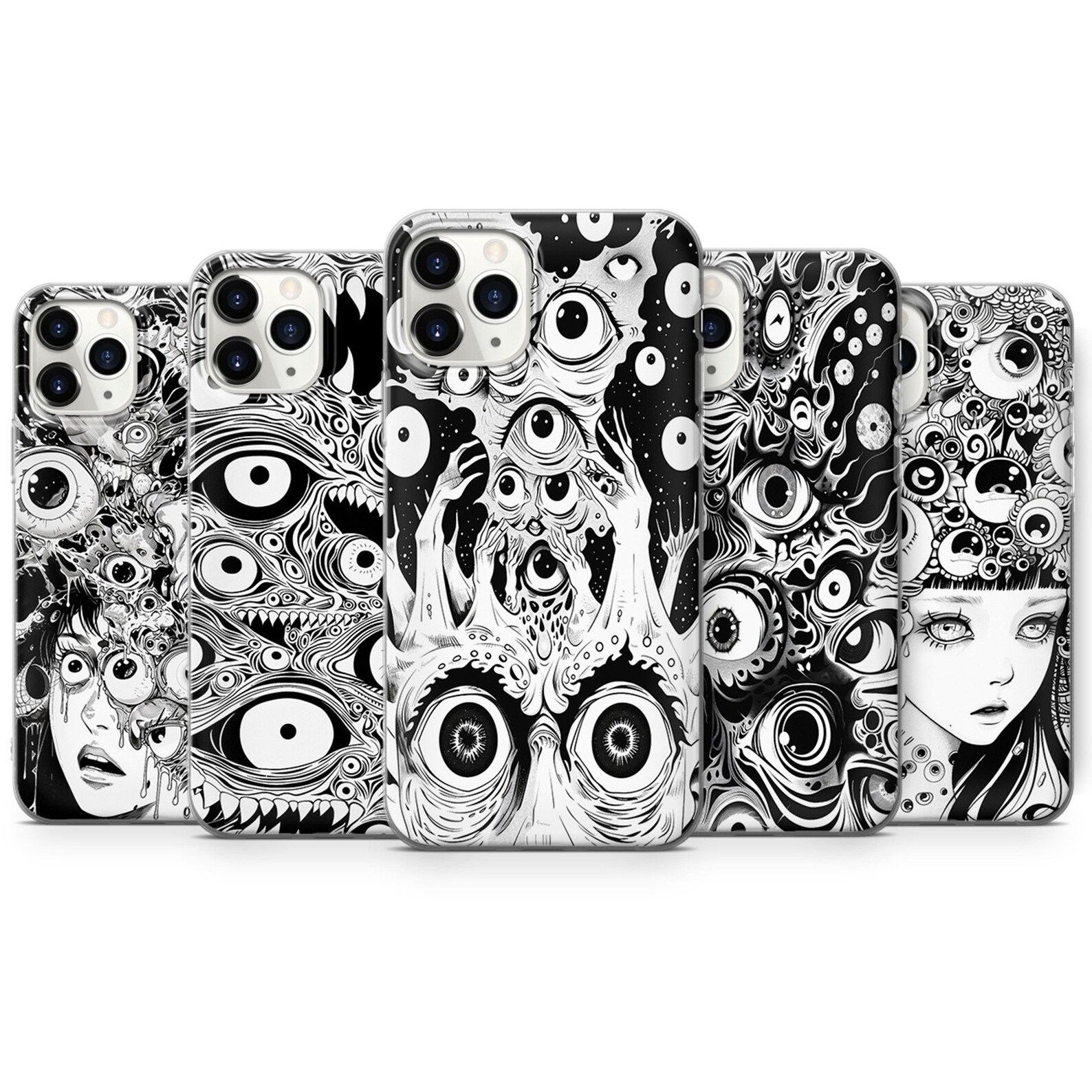 MANGA Art HORROR PSYCHEDELIC Eye Phone Case Cover for Pixel Samsung ...