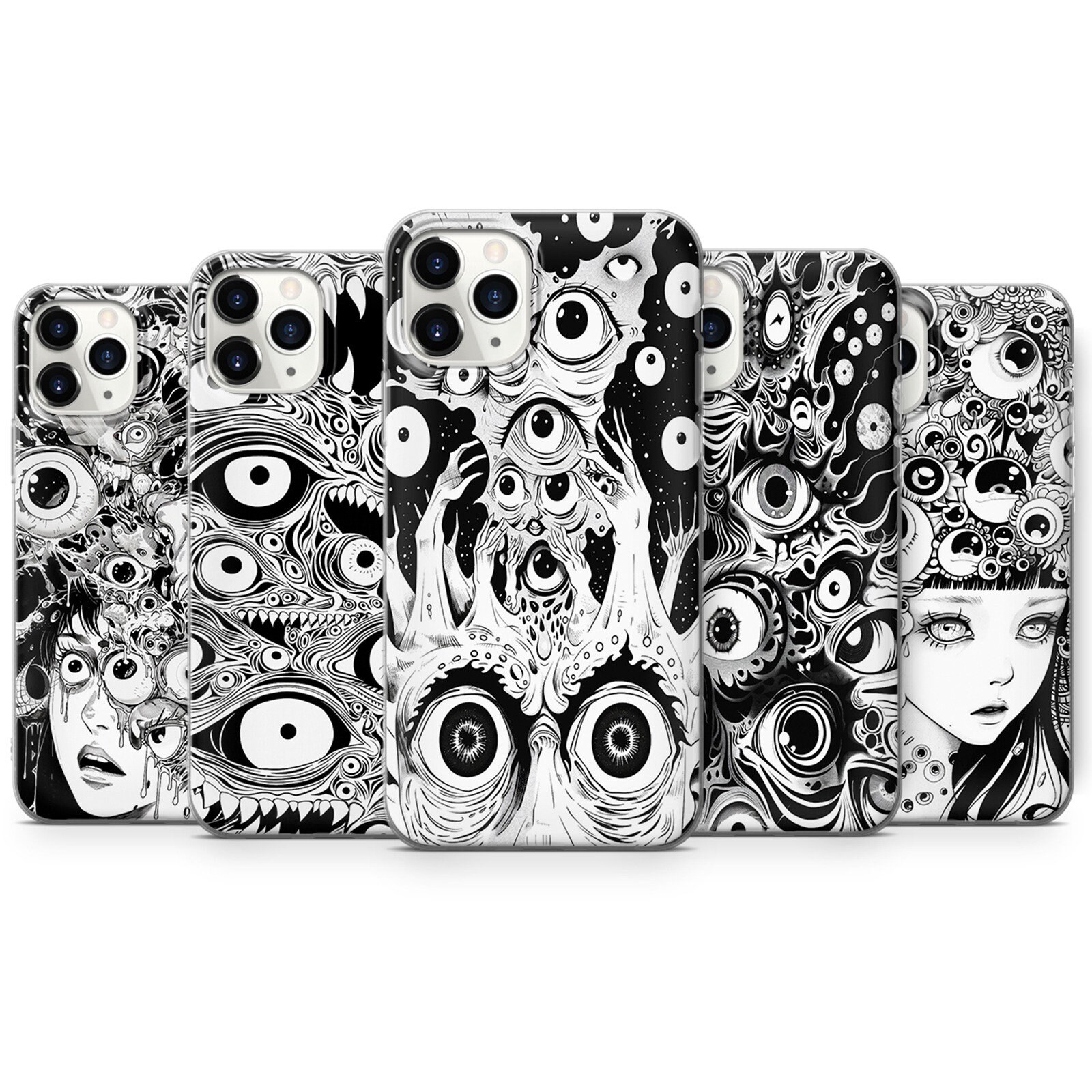 MANGA Art HORROR PSYCHEDELIC Eye Phone Case Cover for Pixel Samsung ...