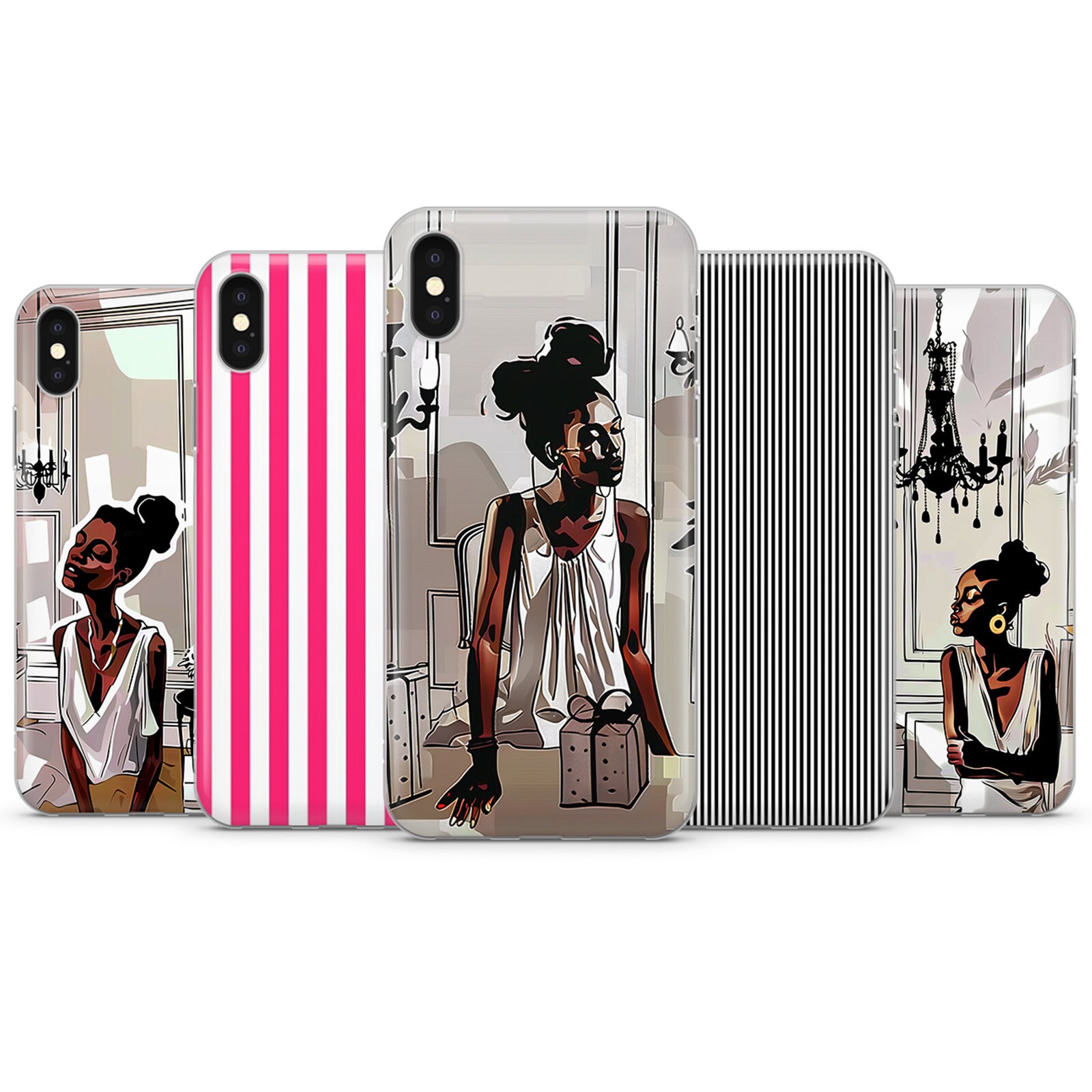 Tiffany Style Afro Woman Phone Case, Black Art Cover - Etsy