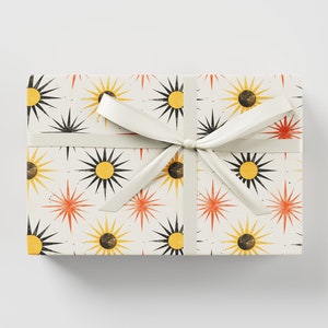 Starburst Block Print Wrapping Paper - Premium Gift Wrap, Block Print ...