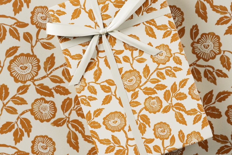 Block Print Wrapping Paper Premium Gift Wrap, Block Print Collection ...