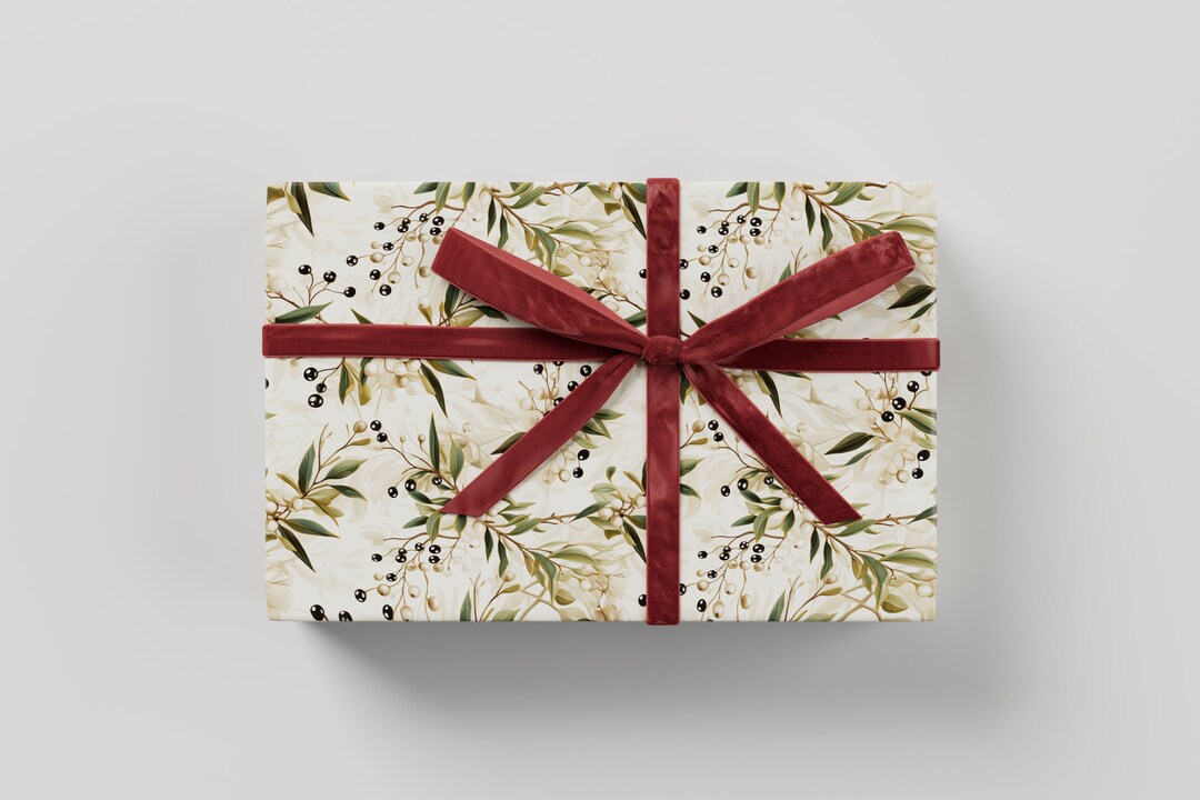 Mistletoe Wrapping Paper - Premium Gift Wrap, Christmas Collection ...