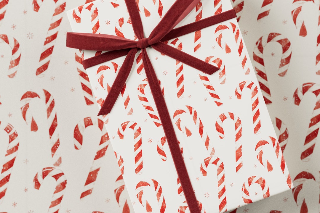 Candy Cane Wrapping Paper - Premium Gift Wrap, Christmas Collection ...