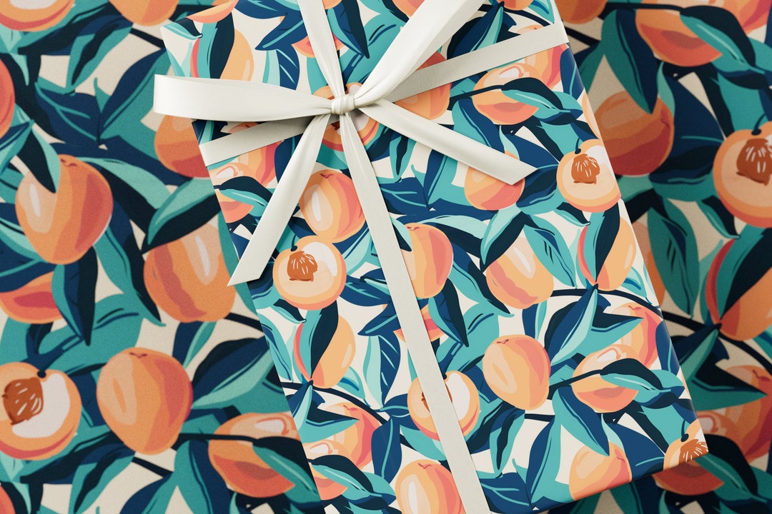 Peach Wrapping Paper - Premium Gift Wrap, William Morris Inspired ...