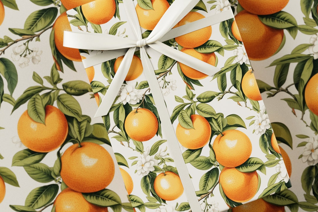 Fruity Orange Wrapping Paper - Fruit Collection, Premium Gift Wrap ...