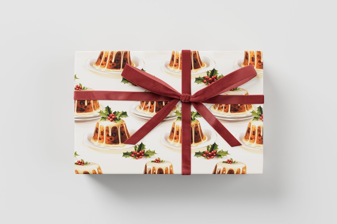 Christmas Pudding Wrapping Paper - Premium Gift Wrap, Christmas ...