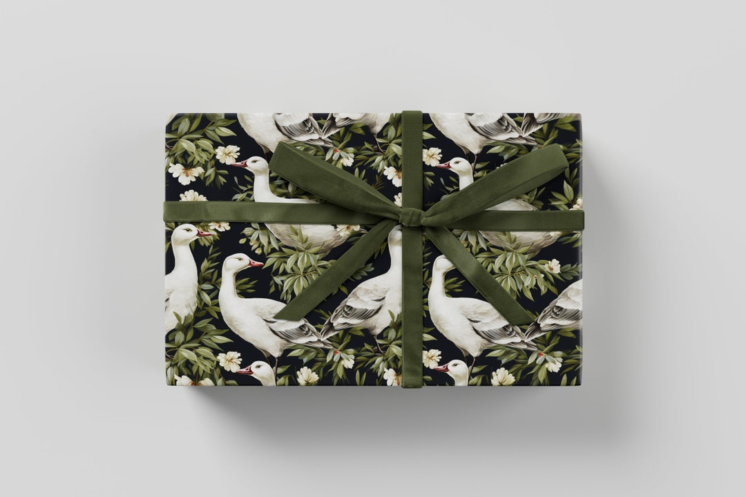 Geese Wrapping Paper Premium Gift Wrap, Christmas Collection, Festive ...