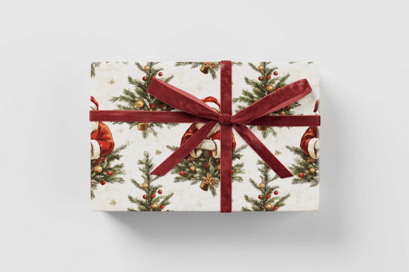 Santa Wrapping Paper - Premium Gift Wrap, Christmas Collection, Vintage ...