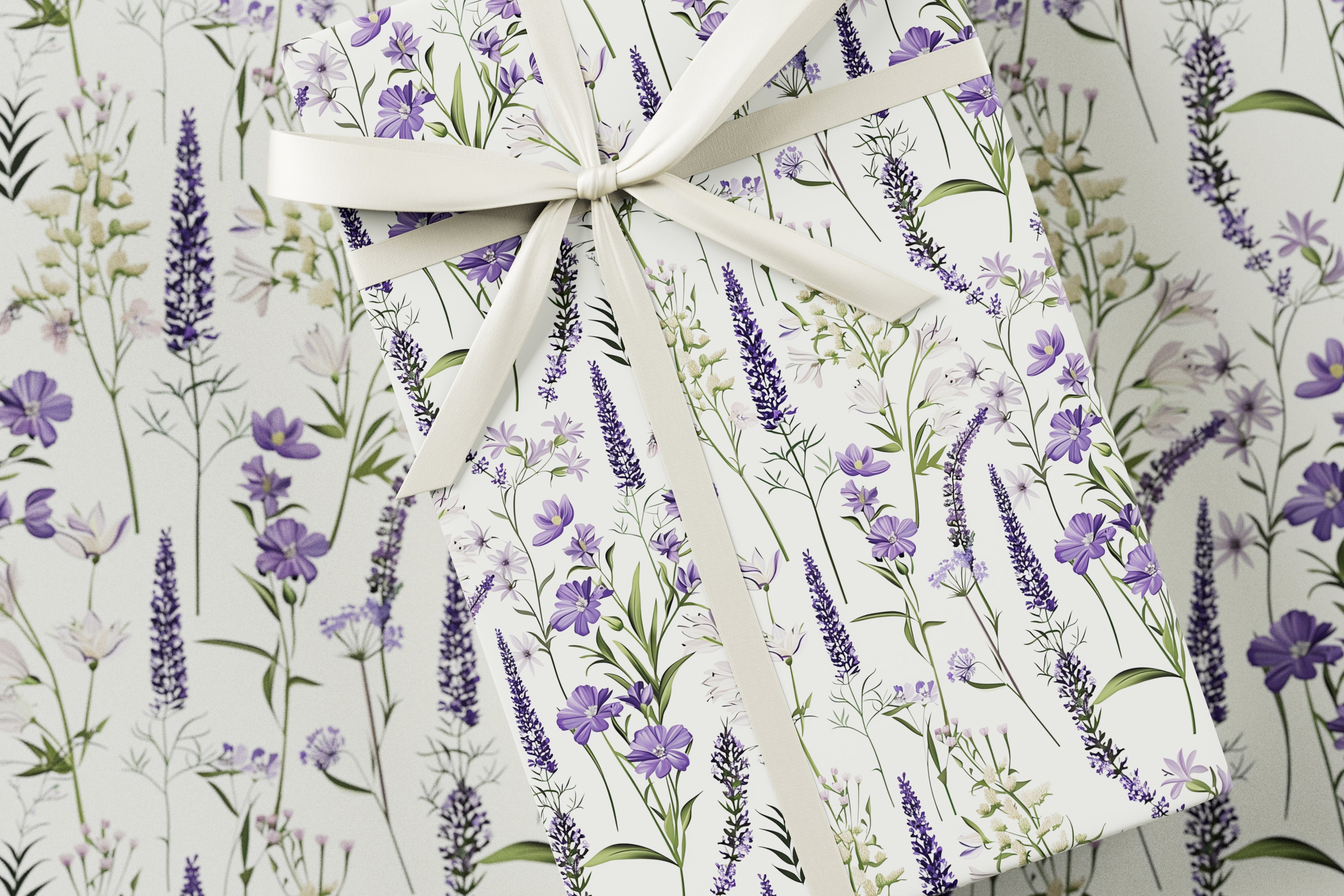 Lavender Botanical Wrapping Paper - Premium Gift Wrap, Botanical ...