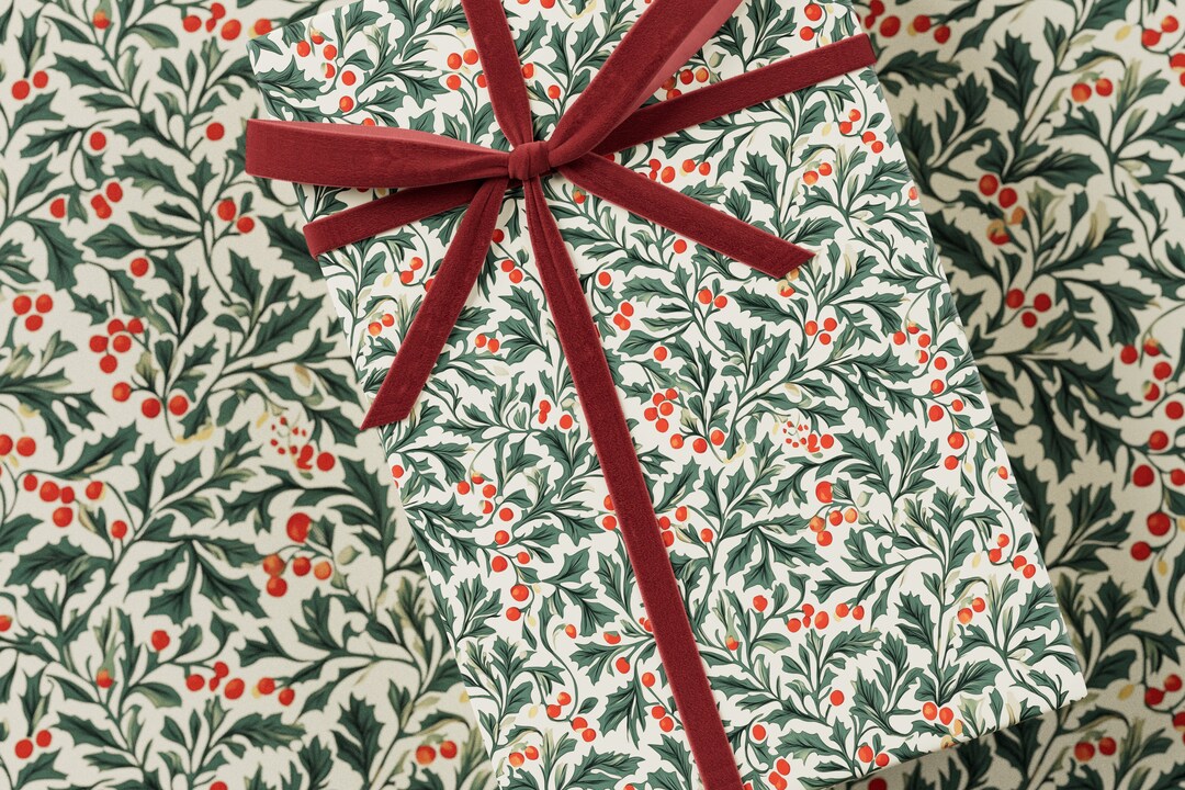 Ivy Wrapping Paper Christmas Collection, William Morris Inspired ...