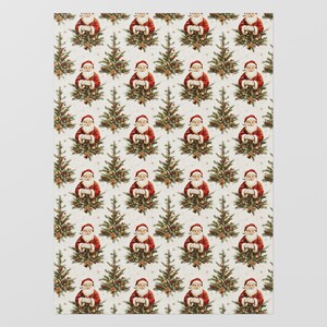 Santa Wrapping Paper - Premium Gift Wrap, Christmas Collection, Vintage ...