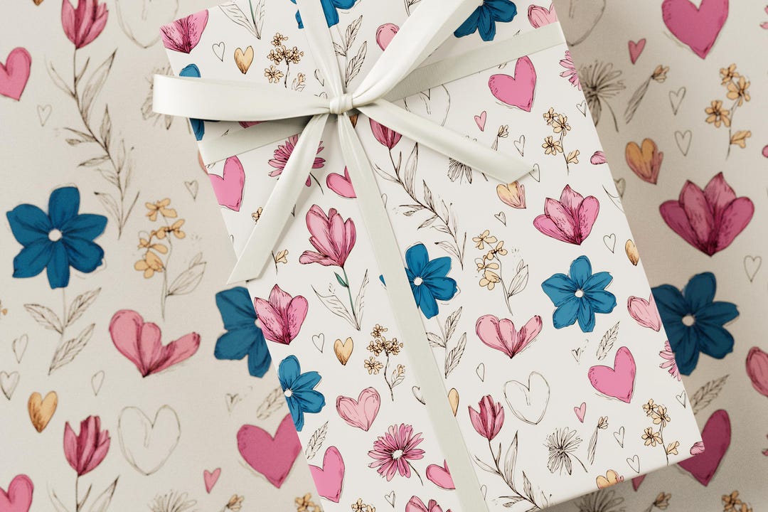 Wildflowers Wrapping Paper - Premium Gift Wrap, Valentine Collection ...
