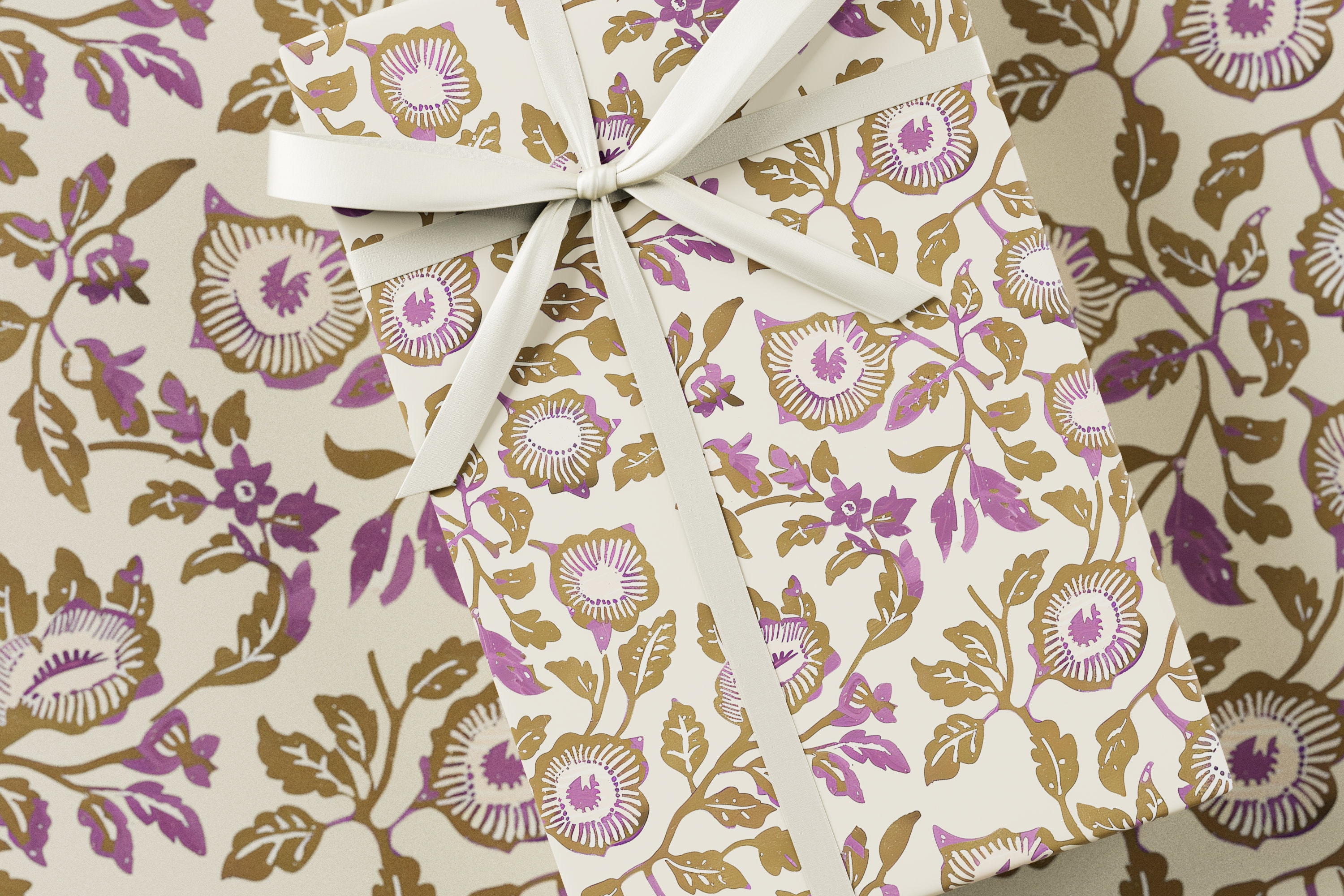 Block Print Wrapping Paper Premium Gift Wrap, Block Print Collection ...