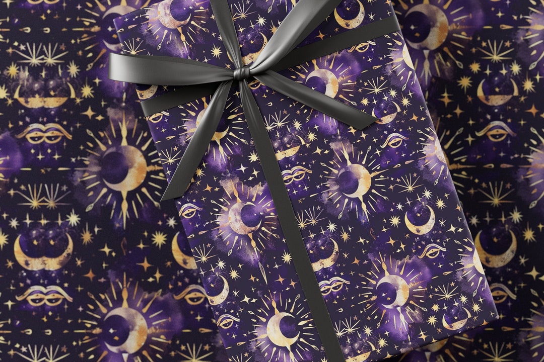 Fortune Teller Wrapping Paper - Halloween Collection, Stars & Moon ...