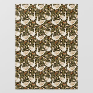 Geese Wrapping Paper - Christmas Collection, William Morris Inspired ...