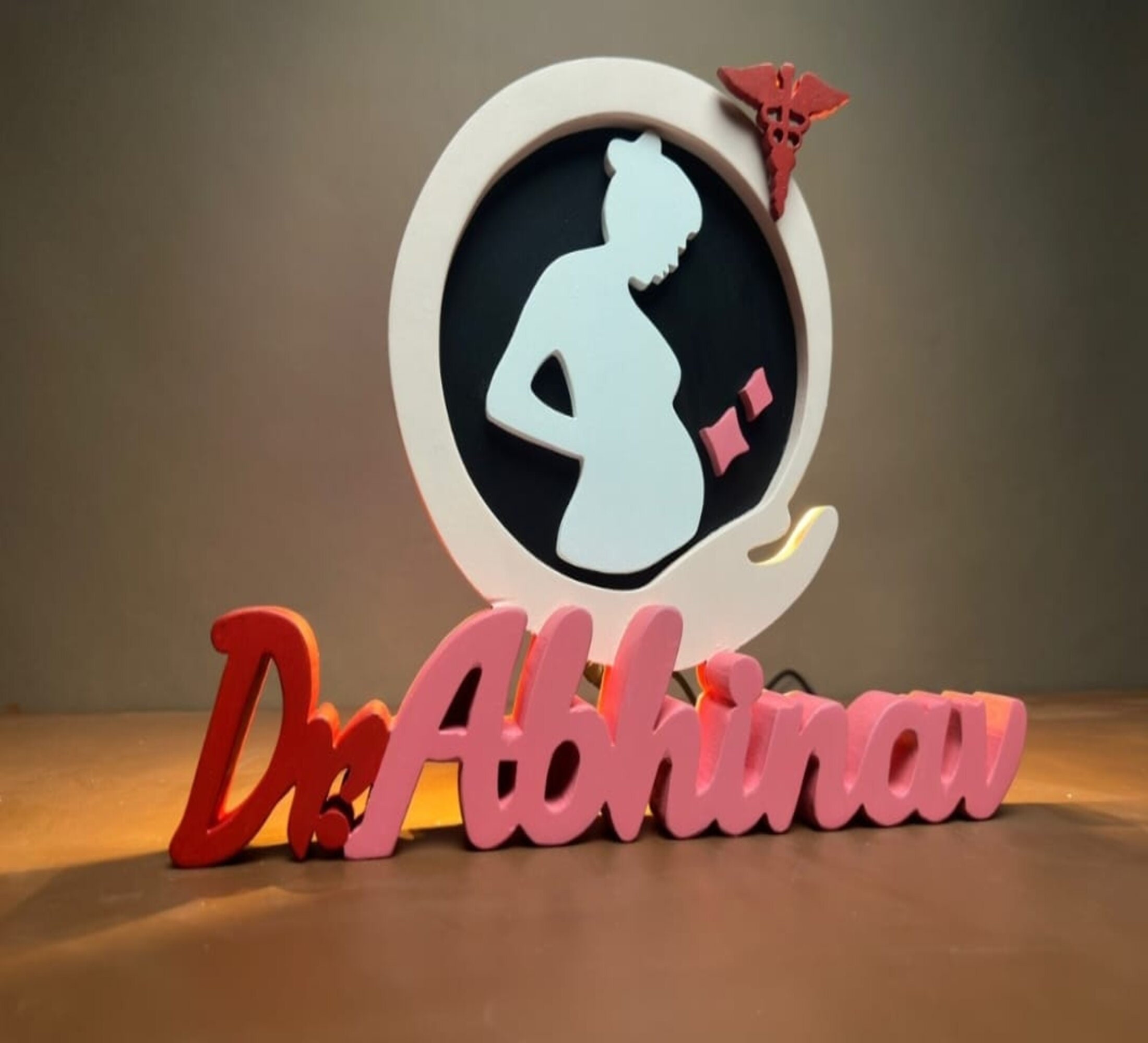 Personalized Wooden Desk Name Plate for Doctor, Gynecologist Office ...