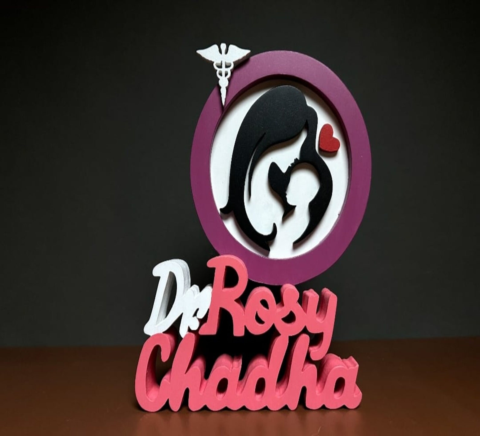 Personalized Wooden Desk Name Plate for Doctor, Gynecologist Office ...