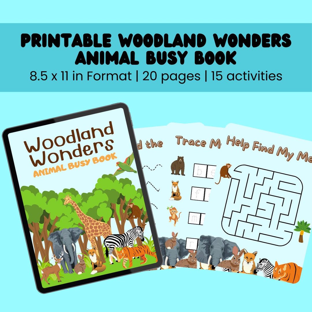 Printable Woodland Wonders Interactive Learning Fun for Kids, Animal ...