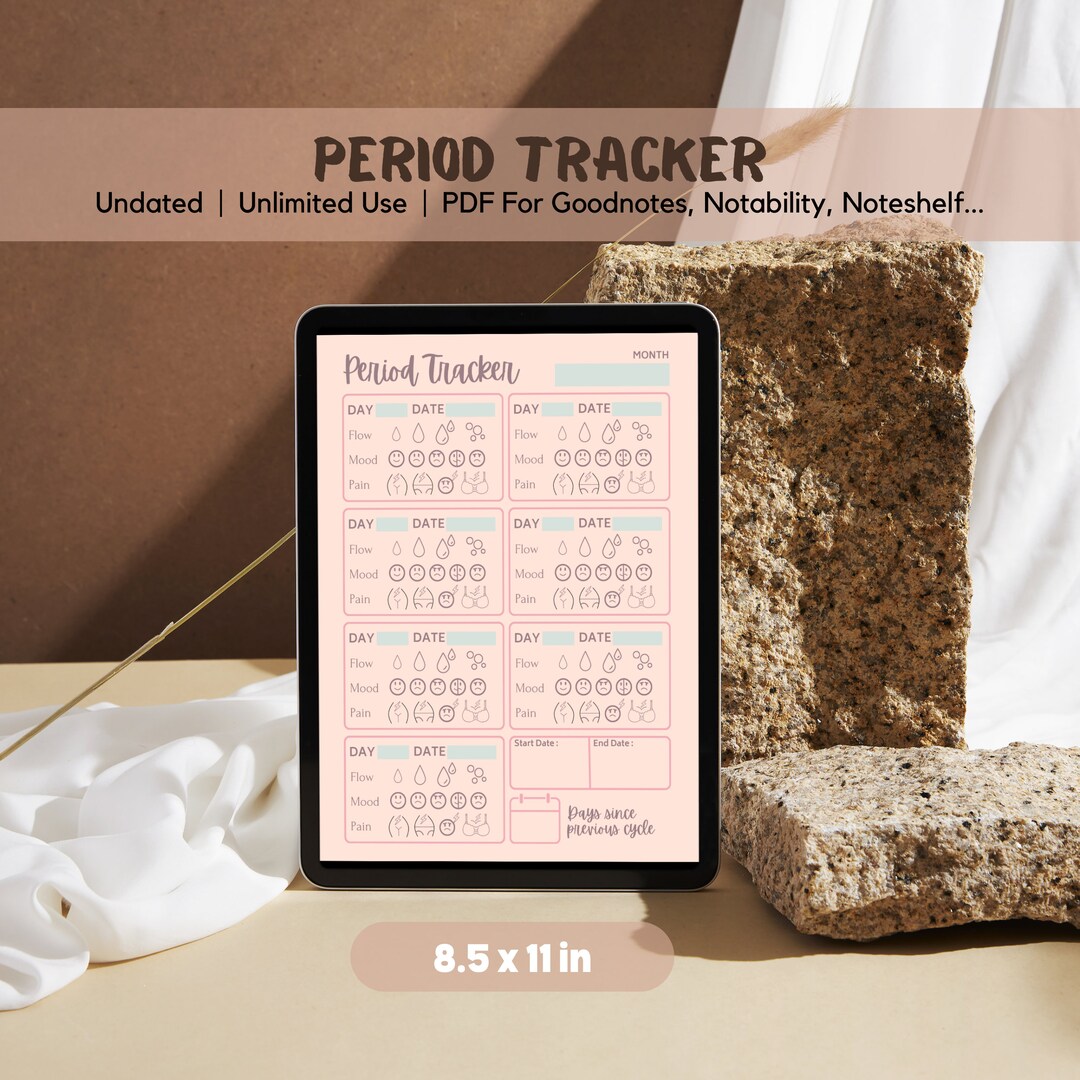 Digital Printable Period Tracker Template Period Journal, Period Log ...