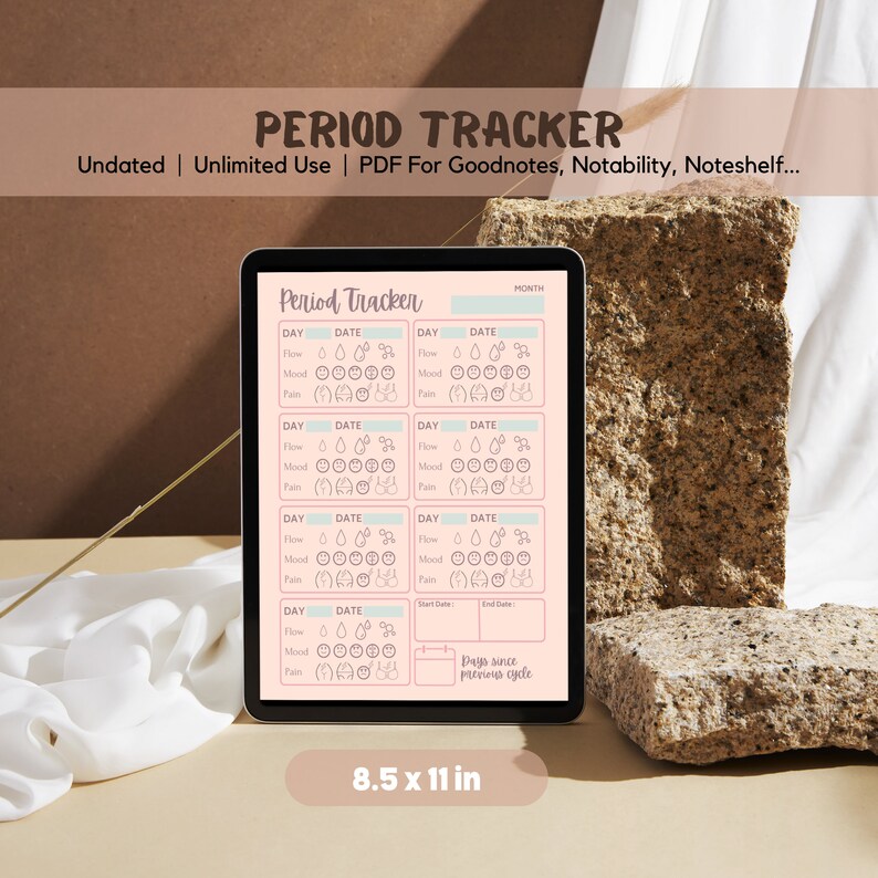 Digital Printable Period Tracker Template Period Journal, Period Log ...