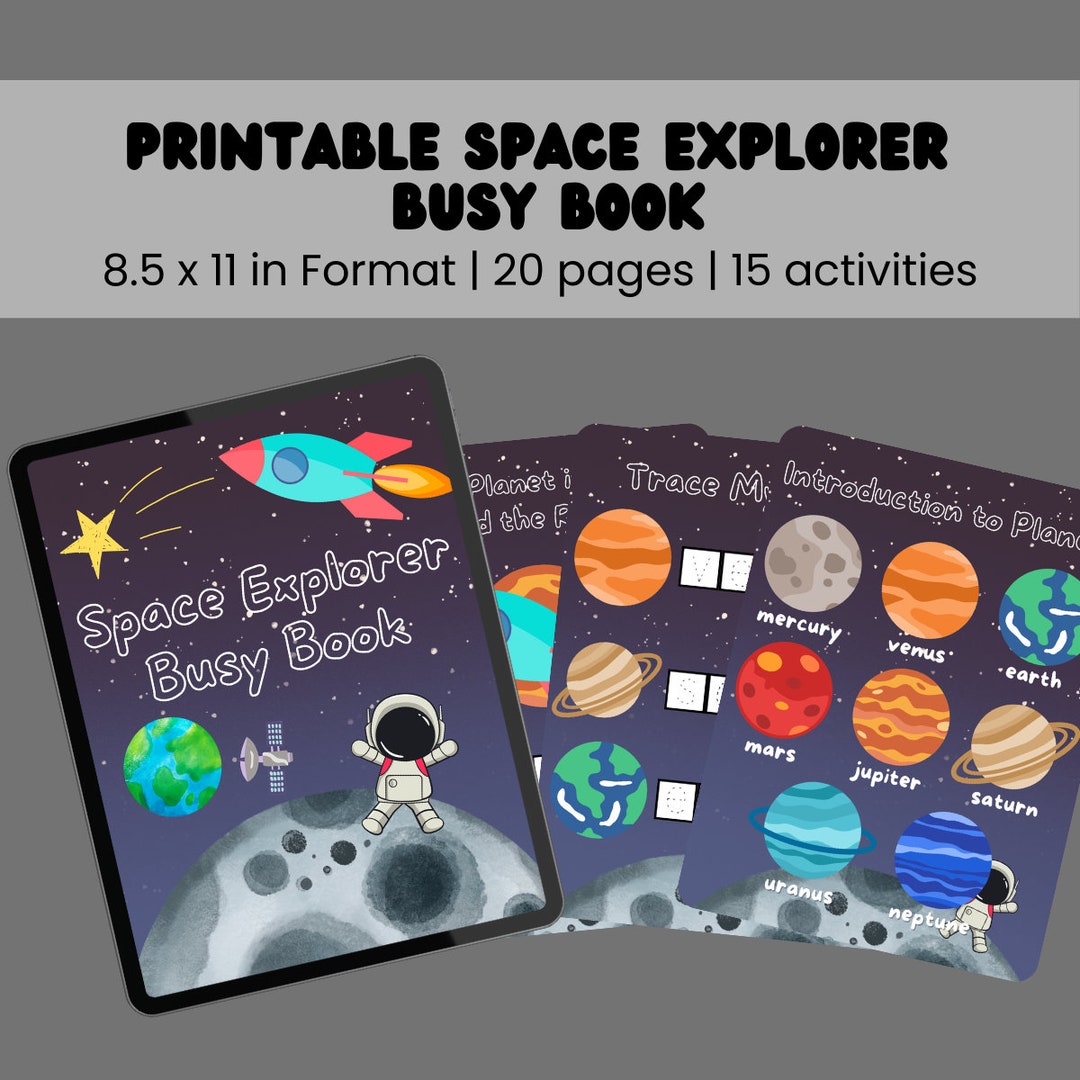 Printable Space Explorer Busy Book Interactive Learning Fun for Kids ...