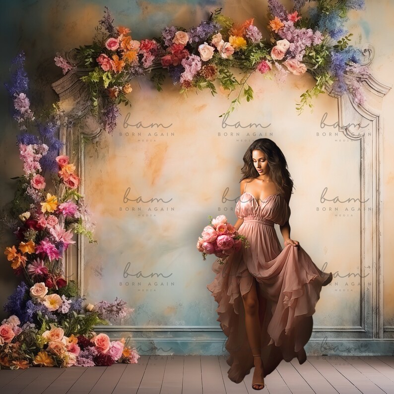 55 X Foral Borders Digital Backdrops, Digital Backdrop for Photography ...