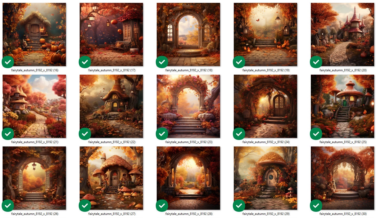 44 X Fairytale Autumn Digital Backdrops, Fall Backdrops for Kids ...