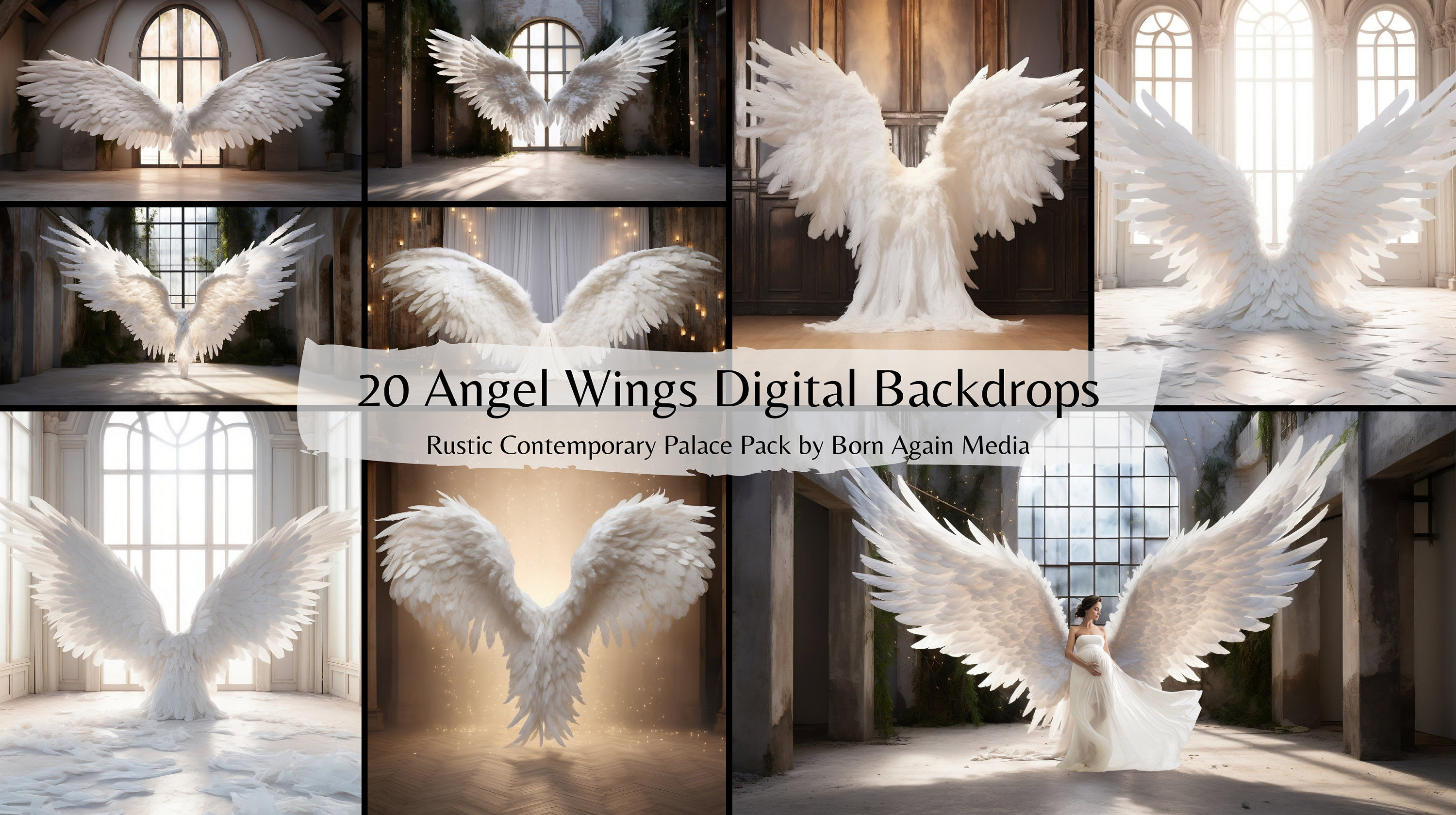 88 X Angel Wings Bundle Digital Backdrops, Digital Backdrop for ...