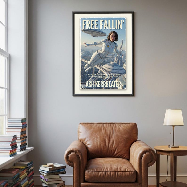 Free Fallin | Retro Pulp Sci Fi Tom Petty Book Cover Wall Art - Etsy
