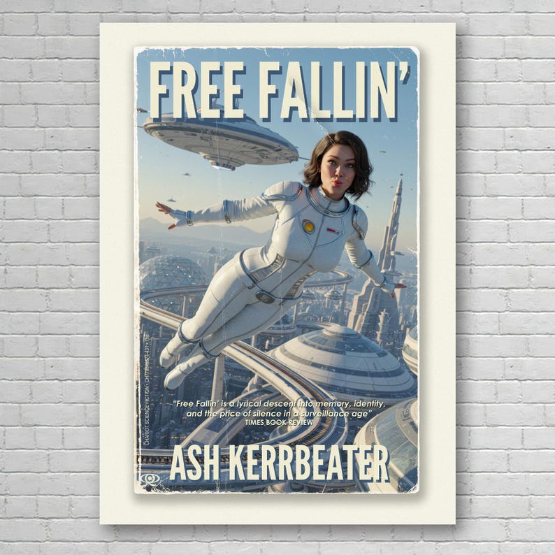 Free Fallin | Retro Pulp Sci Fi Tom Petty Book Cover Wall Art - Etsy
