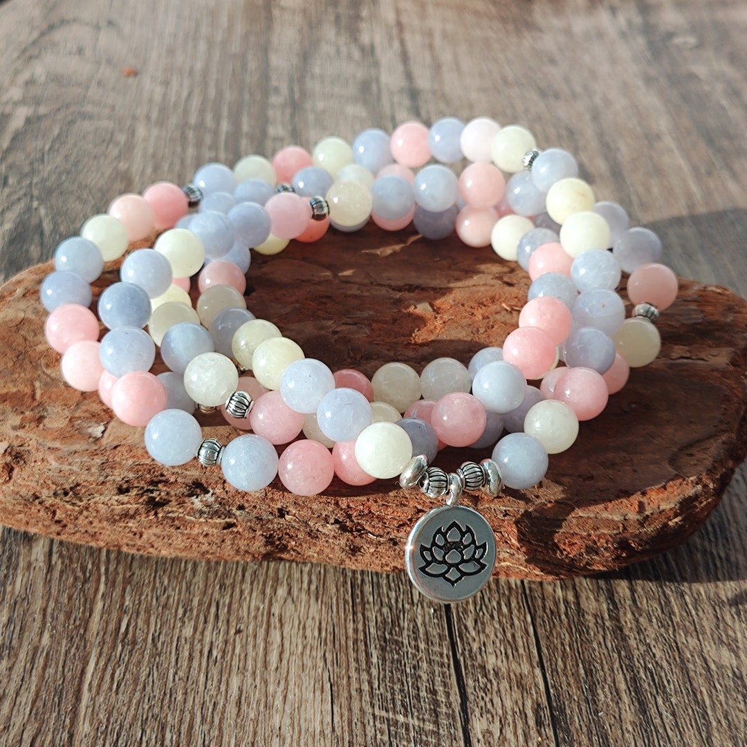 108 Beads Mala Bracelet, Multi-color Mala Prayer Bracelet, Beaded ...