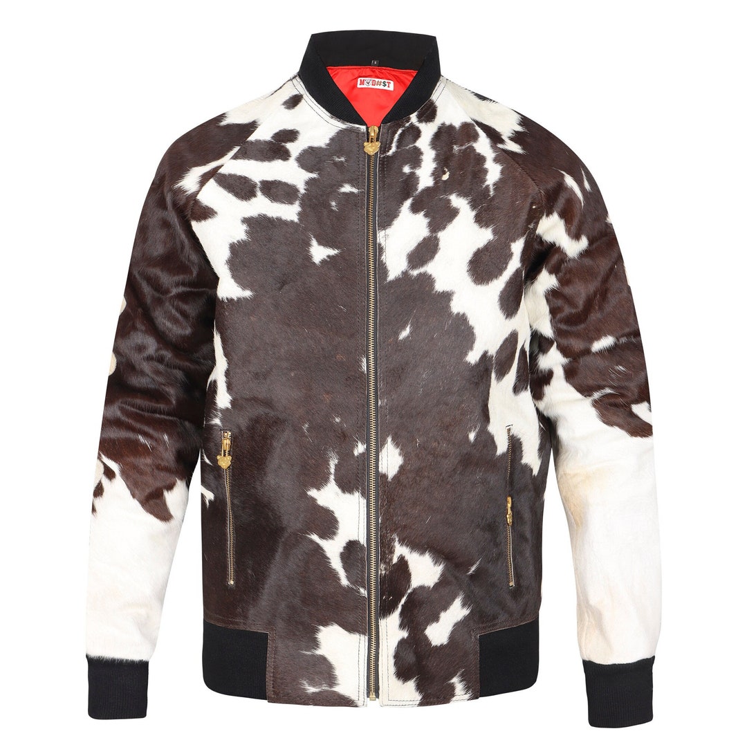Handmade Real Cow Fur Leather Jacket Premium Quality Leather Jacket , Varsity Leather Jackets ...