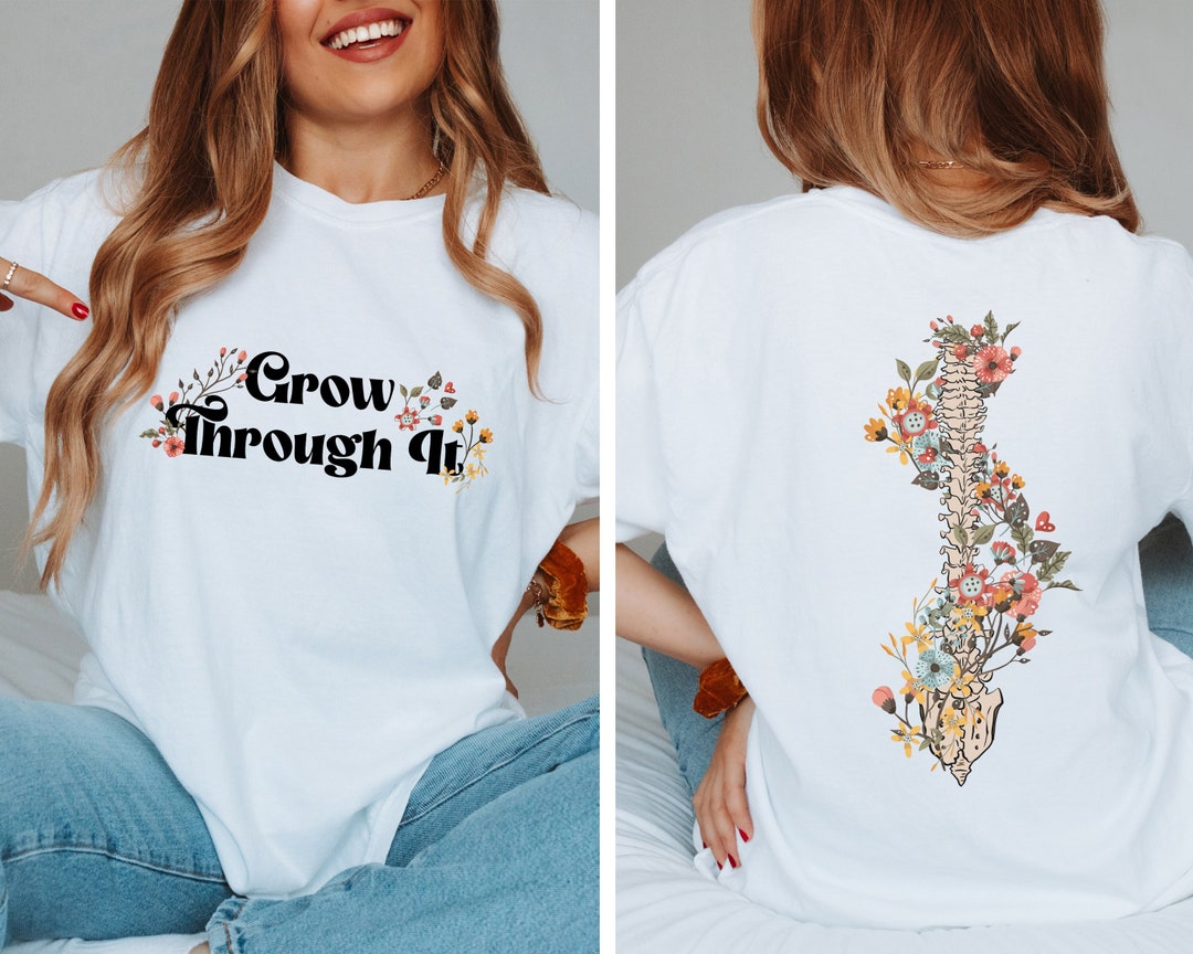 Grow Through It Tshirt, Inspirational Shirt,self Growth Tshirt, Cute ...