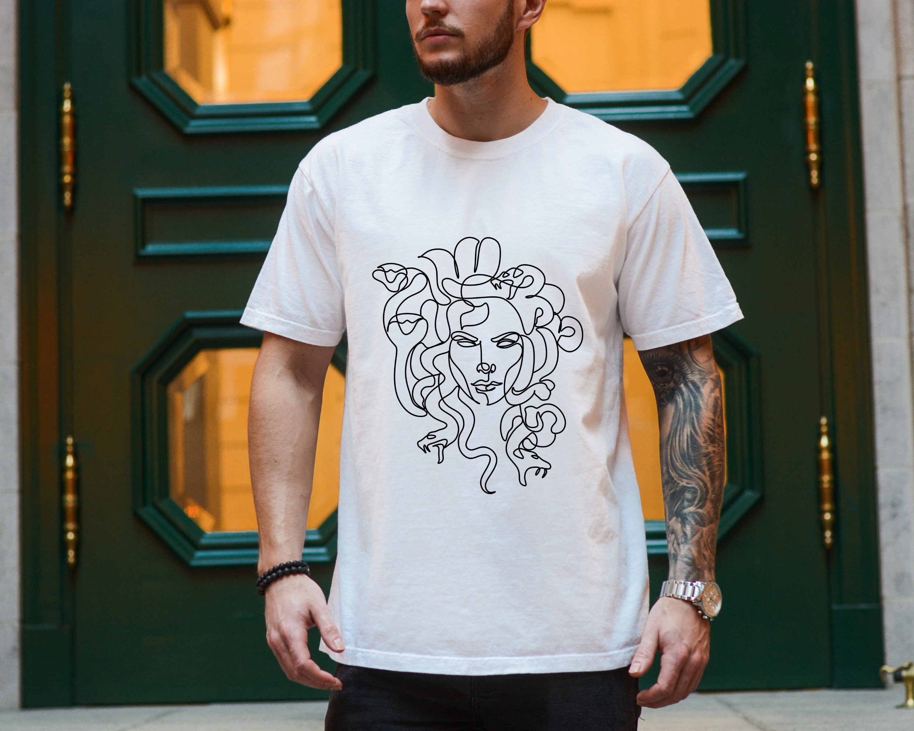 Medusa Snake Face Shirt, Graphic Tshirt,snake Shirt,greek Mythology Tee ...