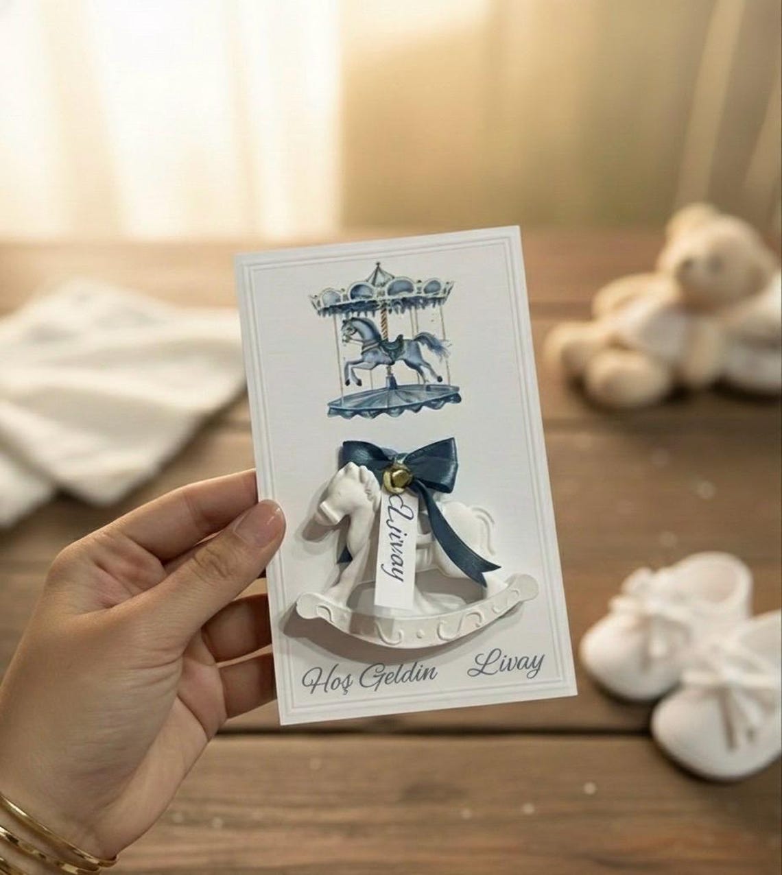 Personalized Baby Shower Favor, Carousel Rocking Horse Candy Box ...