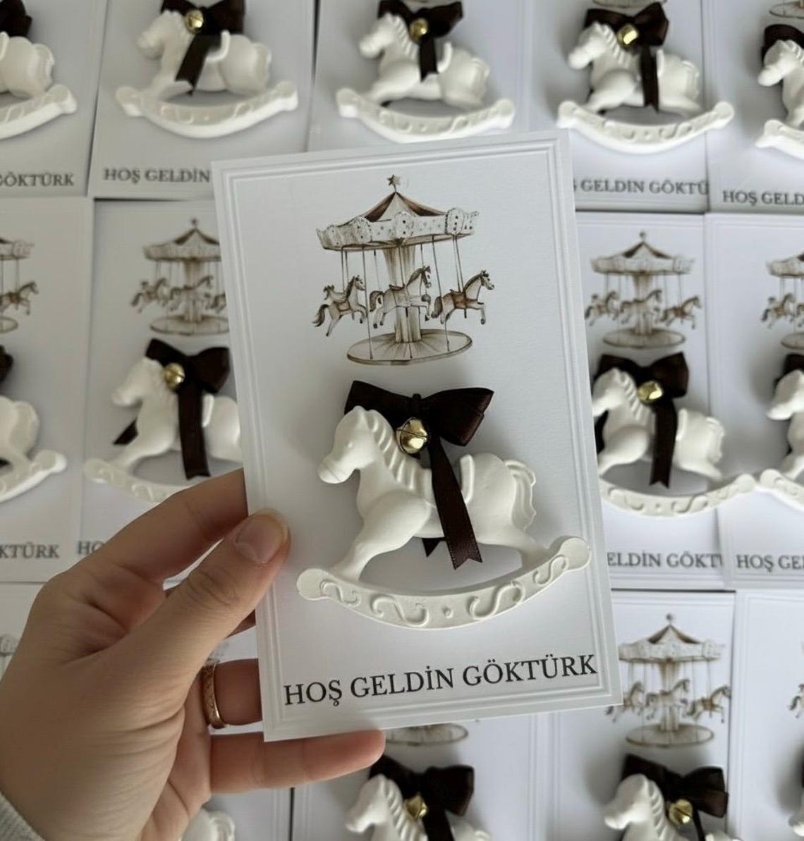 Personalized Baby Shower Favor, Carousel Rocking Horse Candy Box ...