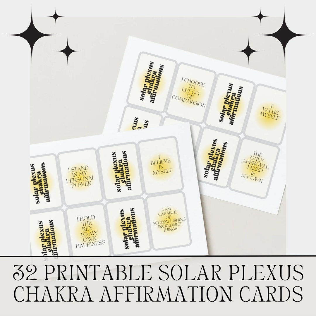 32 Printable Mini Solar Plexus Chakra Affirmation Cards - Etsy