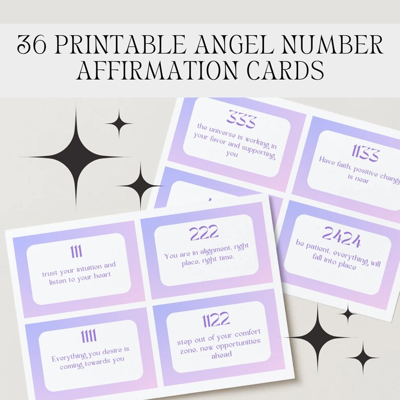 36 Printable Daily Angel Number Synchronicity Manifestation - Etsy