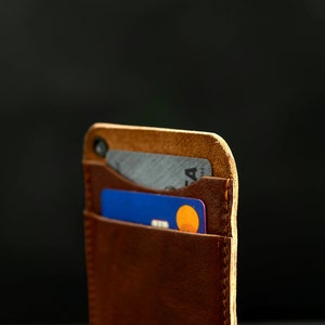 Card Holder Handmade Full Grain Leather - Slim Minimalist Wallet - Etsy