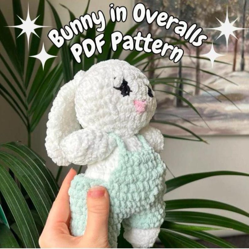 Crochet Pattern Bunny in Overalls | Rabbit in Dungarees | Stuffed ...