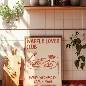 Hand Drawn Waffle Print - Instant Download - Waffle Poster - Cute ...