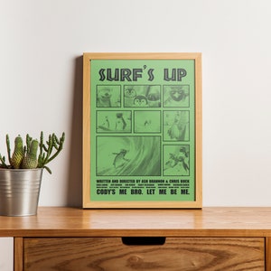Movie Print of Surf's up Green, Unframed A4/A3/A2, Wall Art, Home ...