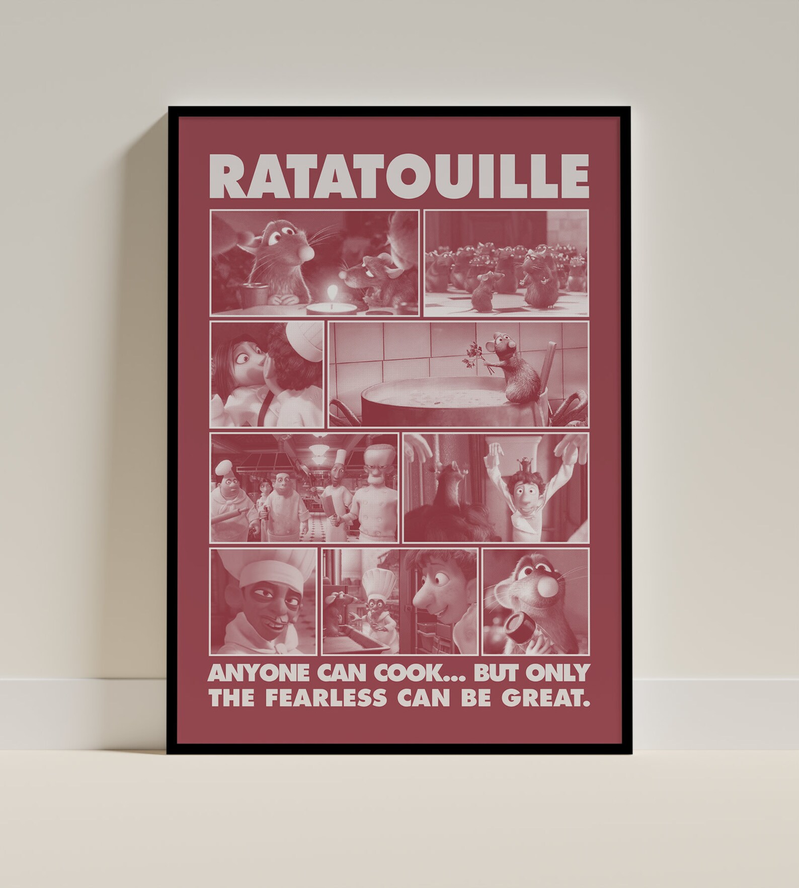 Movie Print of Ratatouille Red, Unframed A4/A3/A2, Wall Art, Home ...