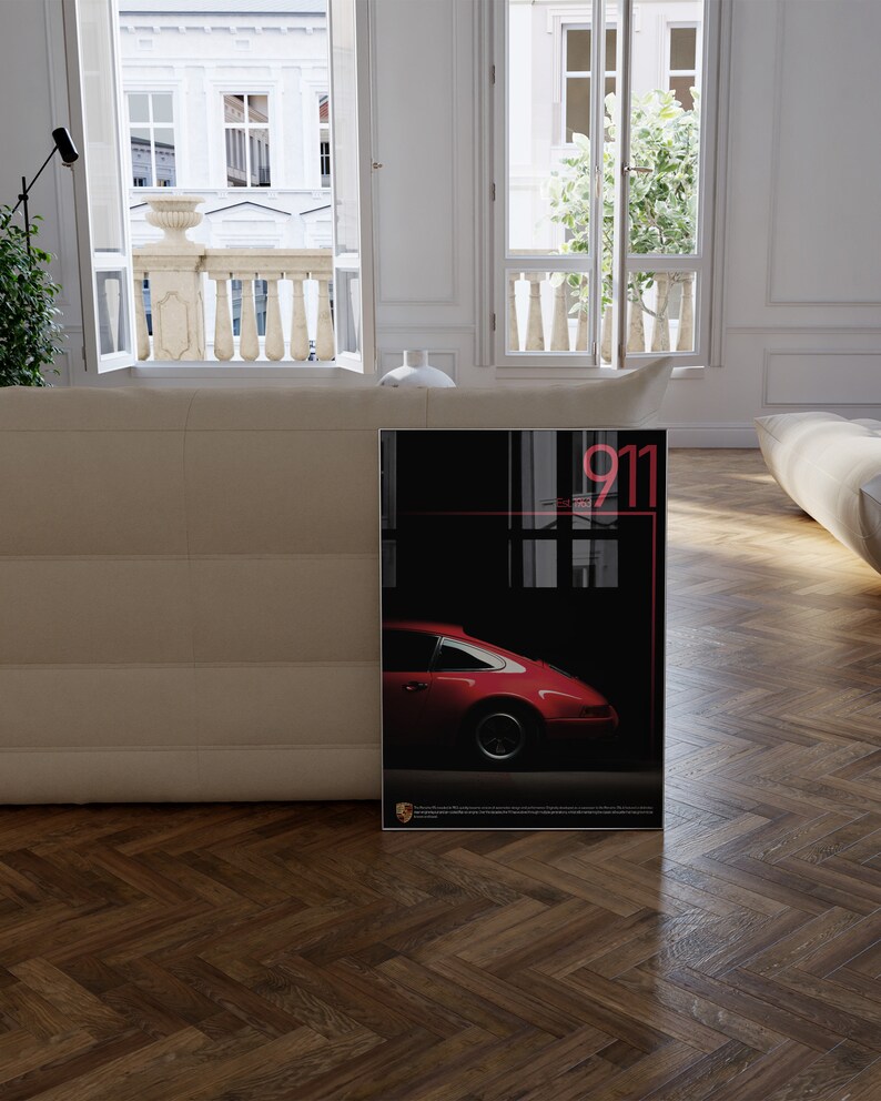 Porsche 911 Red Vintage Poster, Unframed A4/A3/A2, Wall Art, Home ...