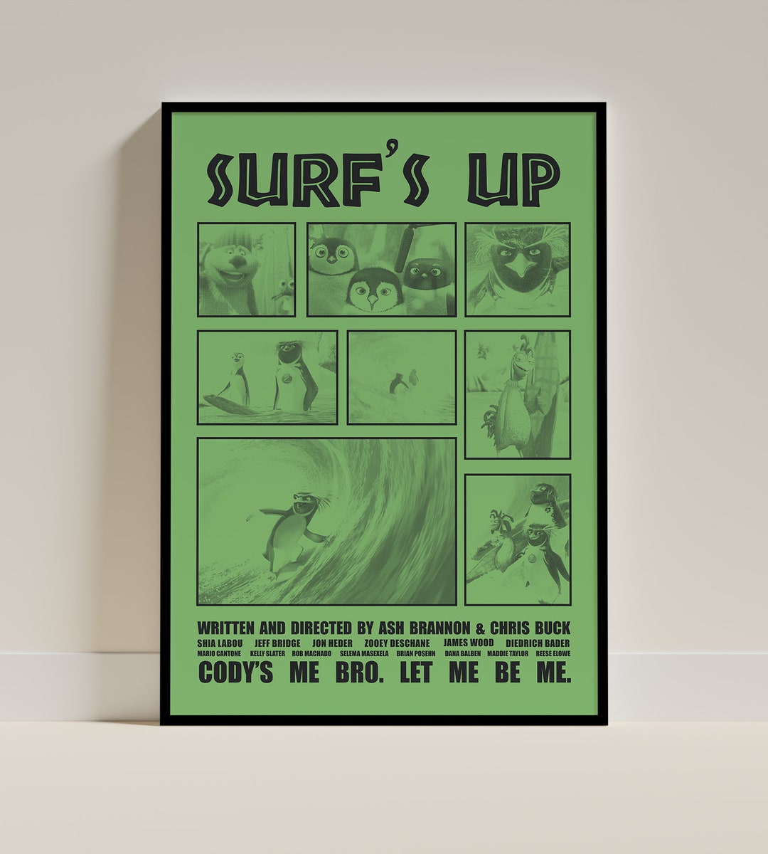 Movie Print of Surf's up Green, Unframed A4/A3/A2, Wall Art, Home ...