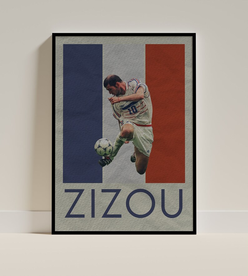 Custom Sports Poster of Zinedine Zidane 'ZIZOU' - Etsy
