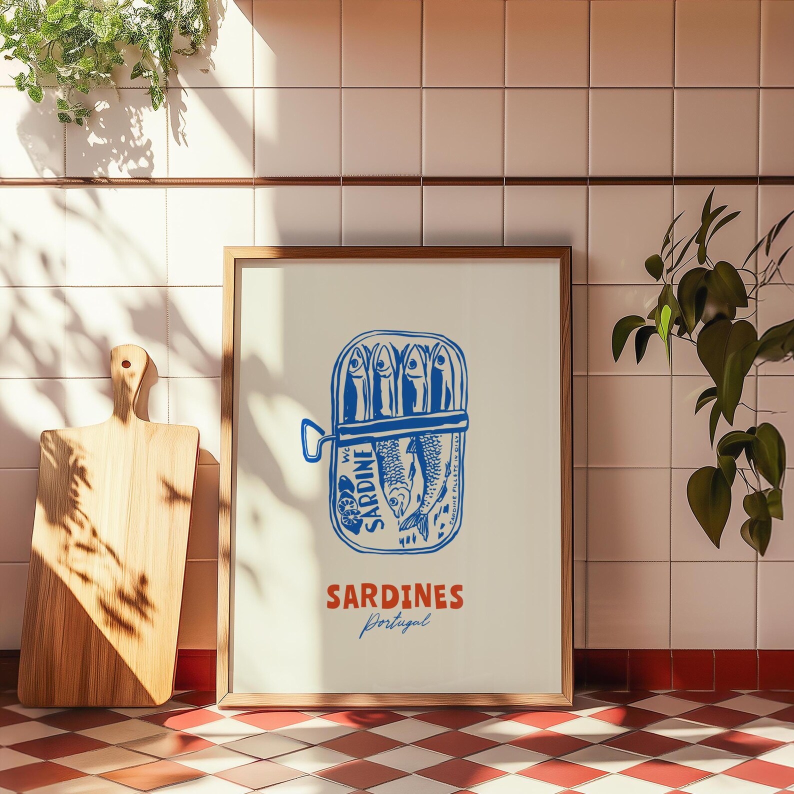 Sardines Print, Vintage Fish Poster, Retro Kitchen Wall Art, Colorful ...