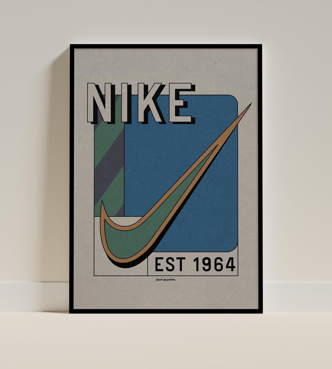 Vintage Nike Tick Track Poster Streetwear Athlete Graphic Print Limited ...