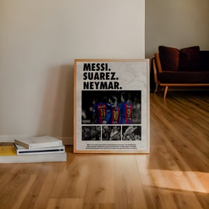 Custom Sports Poster of MSN (messi, Suarez, Neymar) , Unframed A4/A3/A2 ...